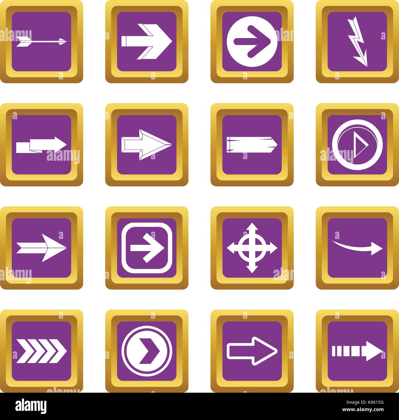 Arrow icons set purple Stock Vector Image & Art - Alamy