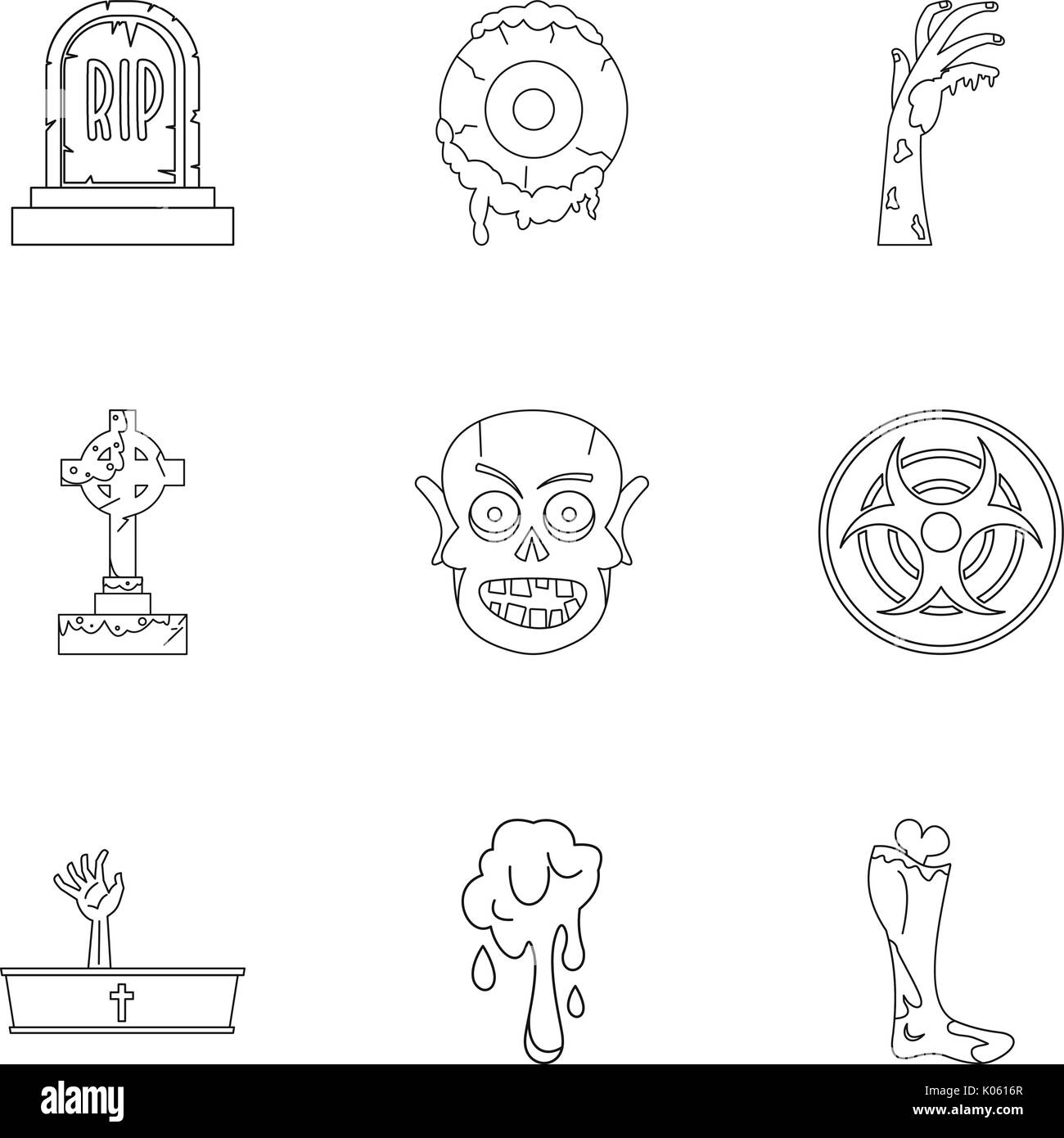 Horror book icon outline Black and White Stock Photos & Images - Alamy
