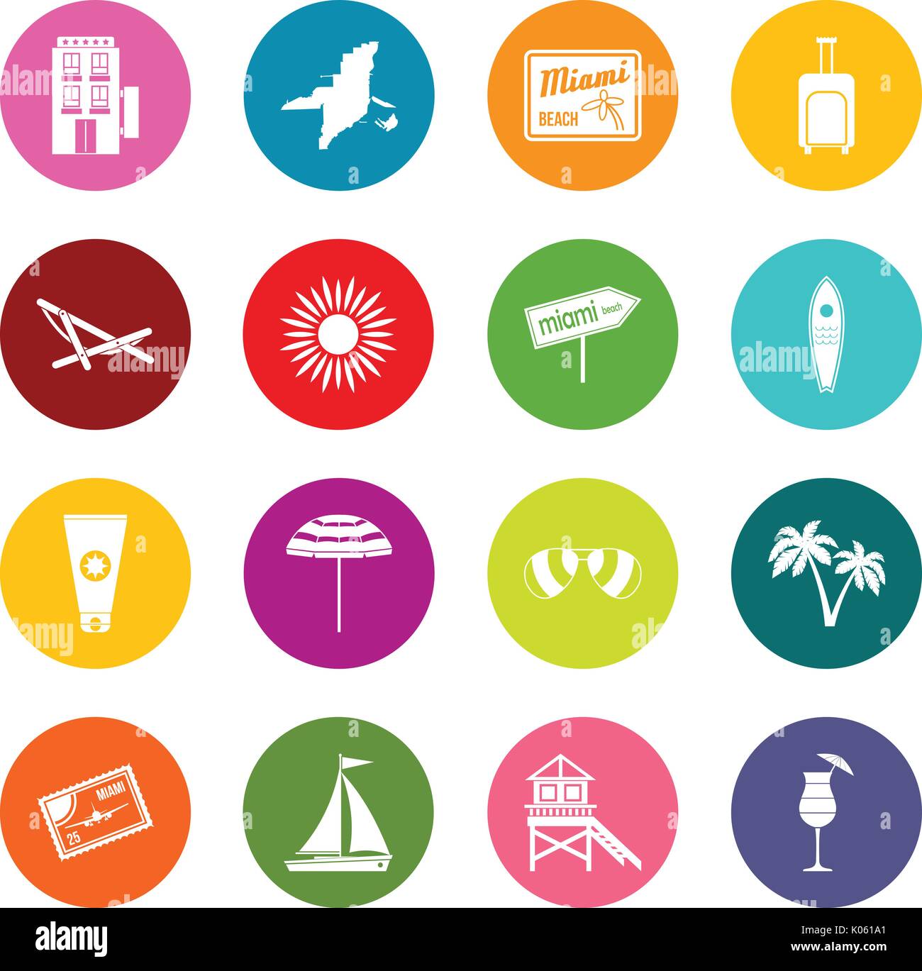 Panoramic skyline of downtown miami Stock Vector Images - Alamy