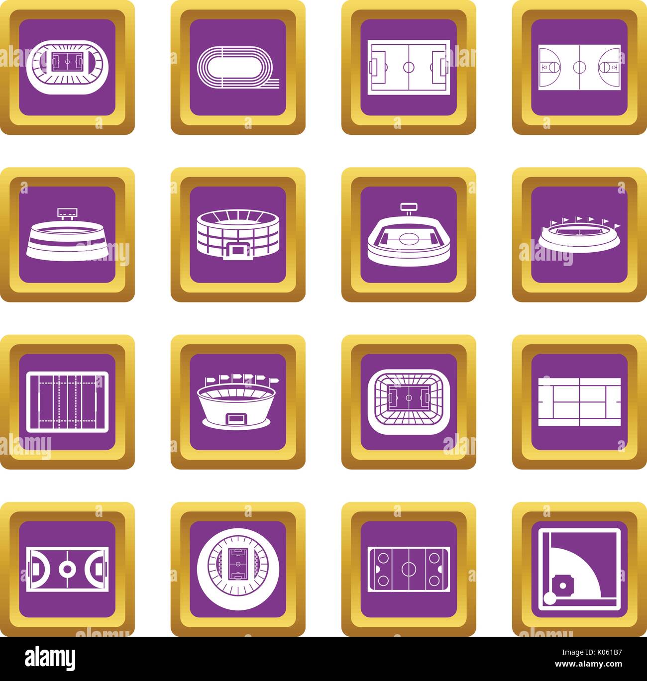 Sport stadium icons set purple Stock Vector Image & Art - Alamy