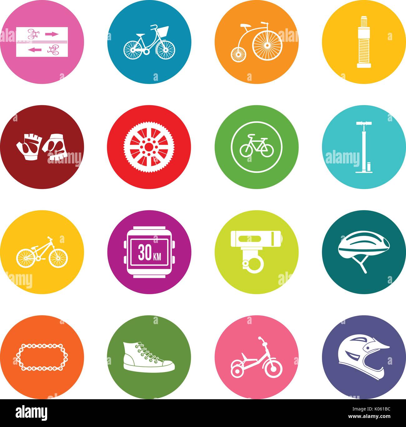 Biking icons many colors set Stock Vector Image & Art - Alamy