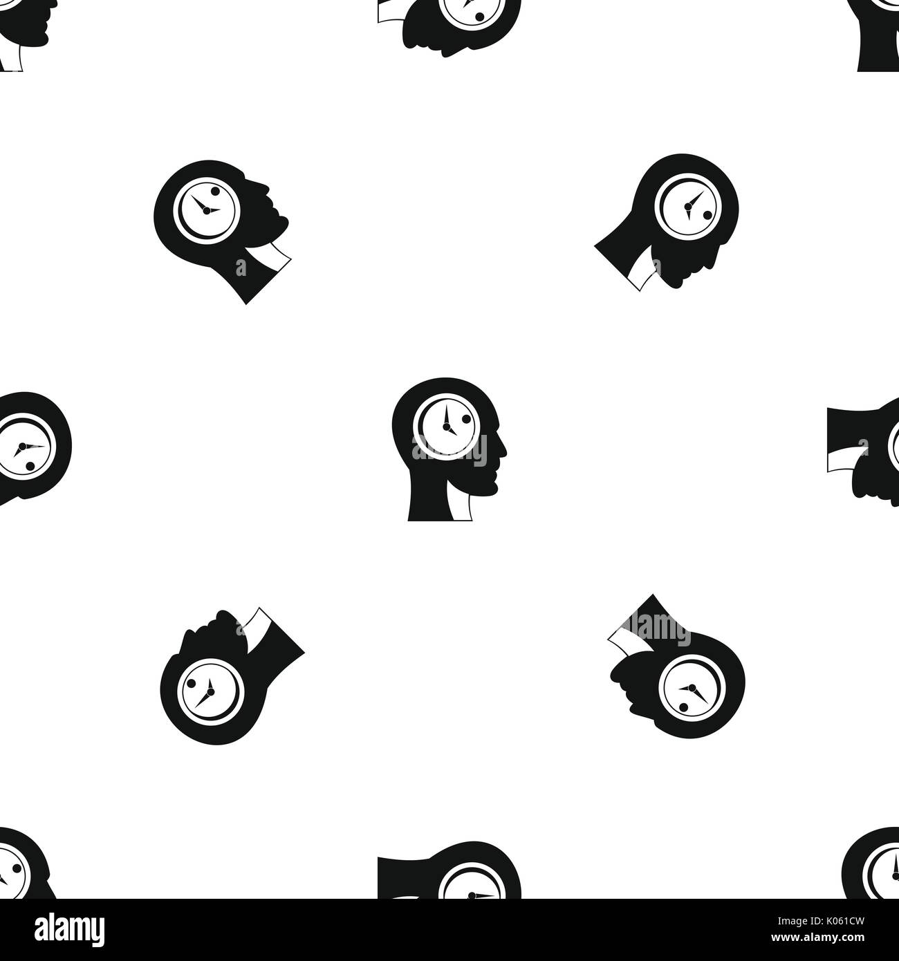 Time management concept business people on clock Black and White Stock ...