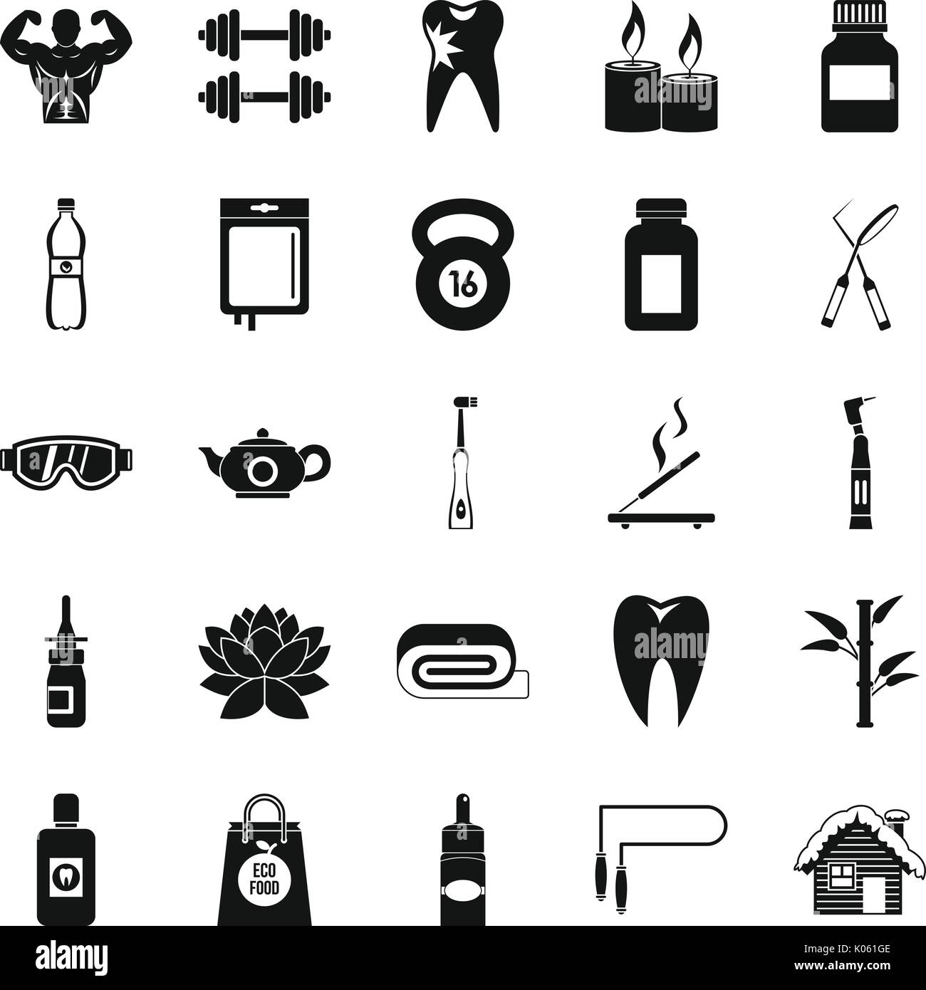 Bodybuilder icons set, simple style Stock Vector Image & Art - Alamy