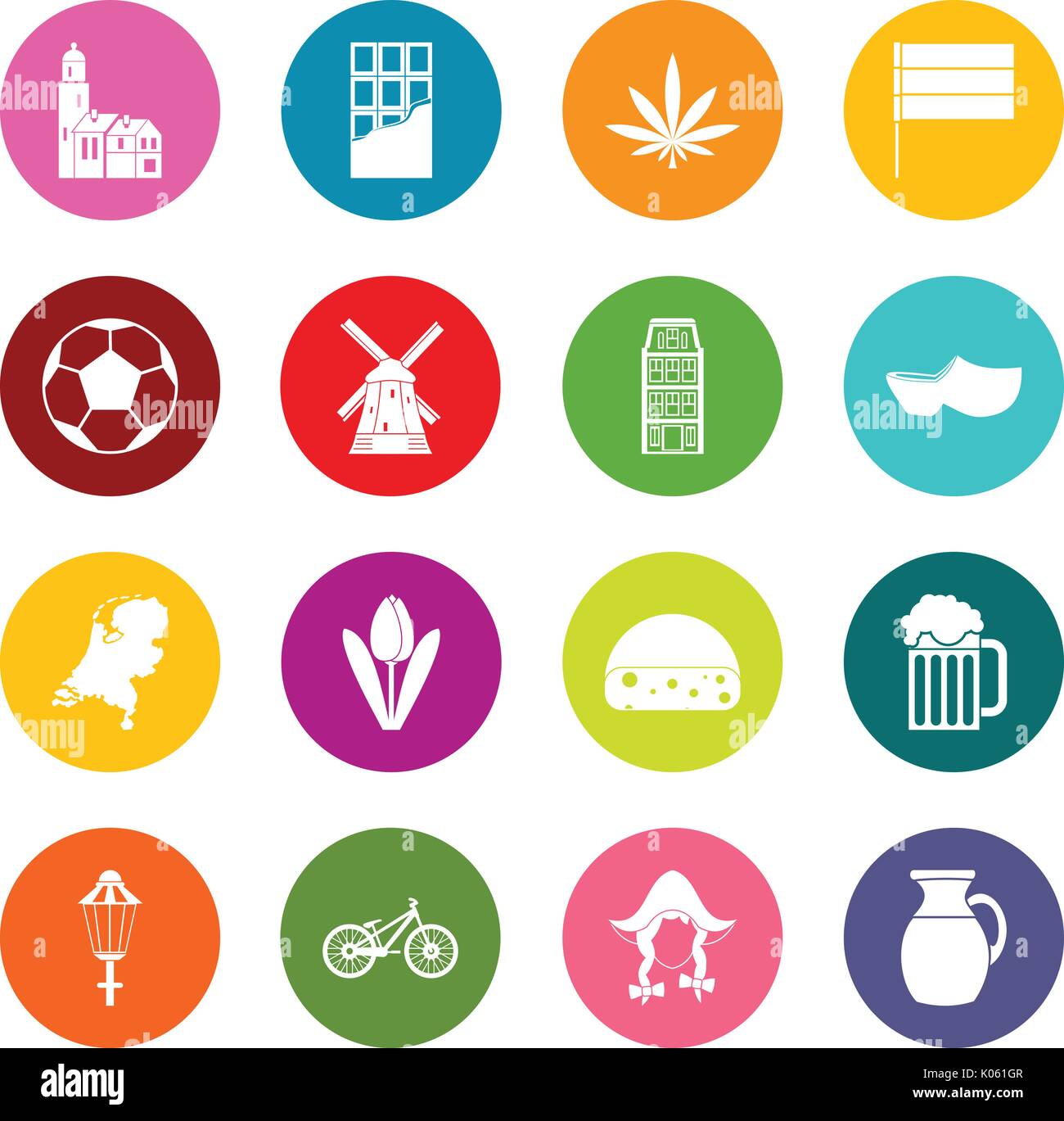 Netherlands icons many colors set Stock Vector Image & Art - Alamy