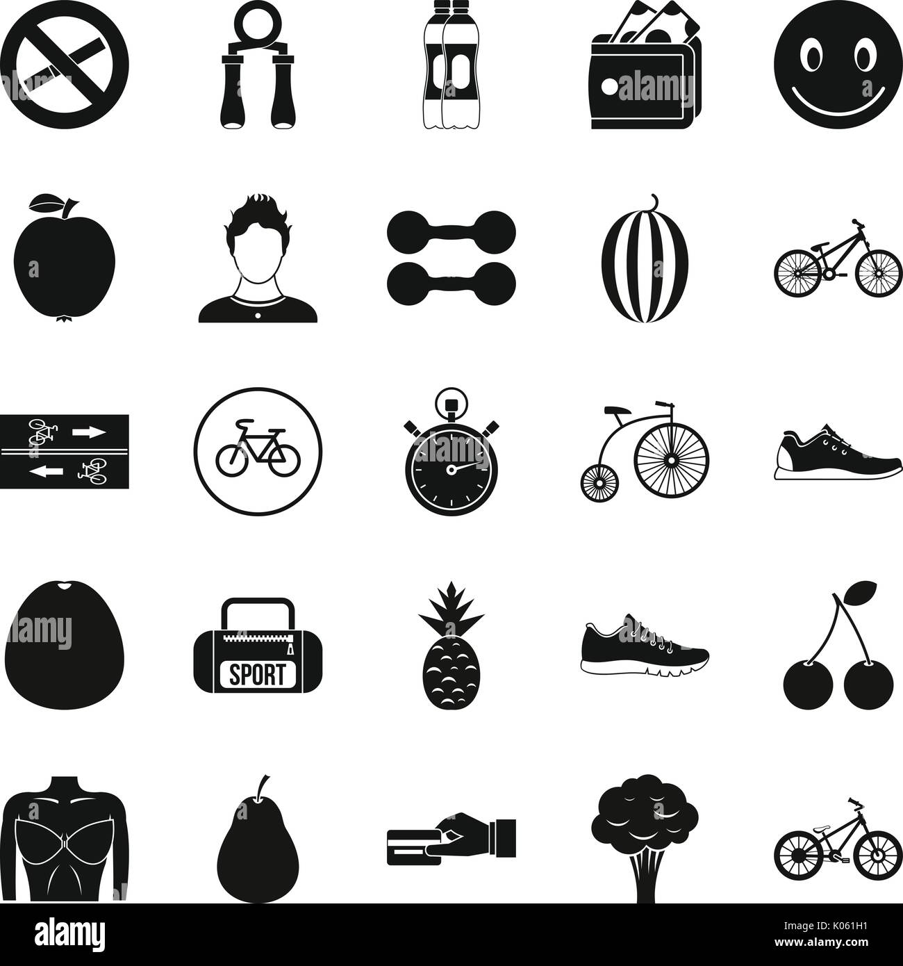 Bicycle tour icons set, simple style Stock Vector Image & Art - Alamy