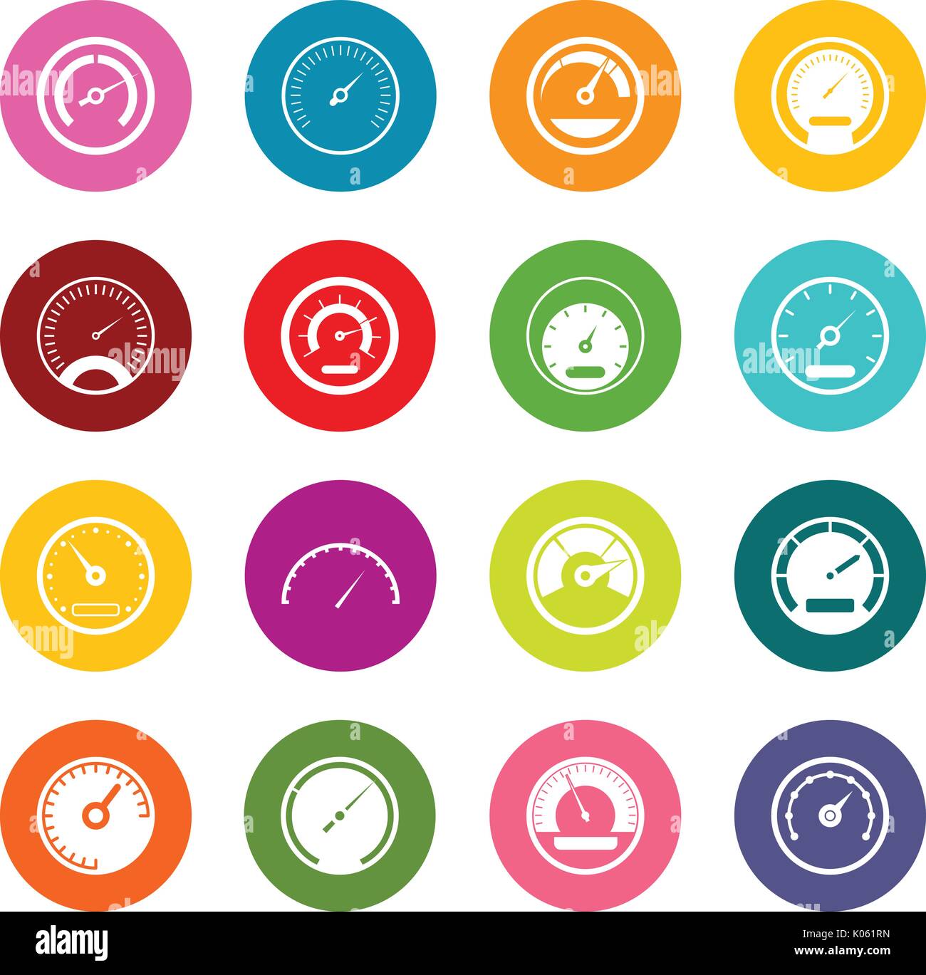 Speedometer icons many colors set Stock Vector Image & Art - Alamy