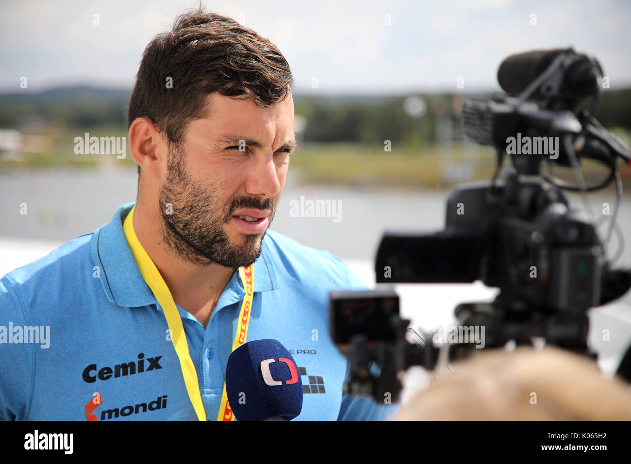Racice, Czech Republic. 21st Aug, 2017. Czech kayaker Josef Dostal ...