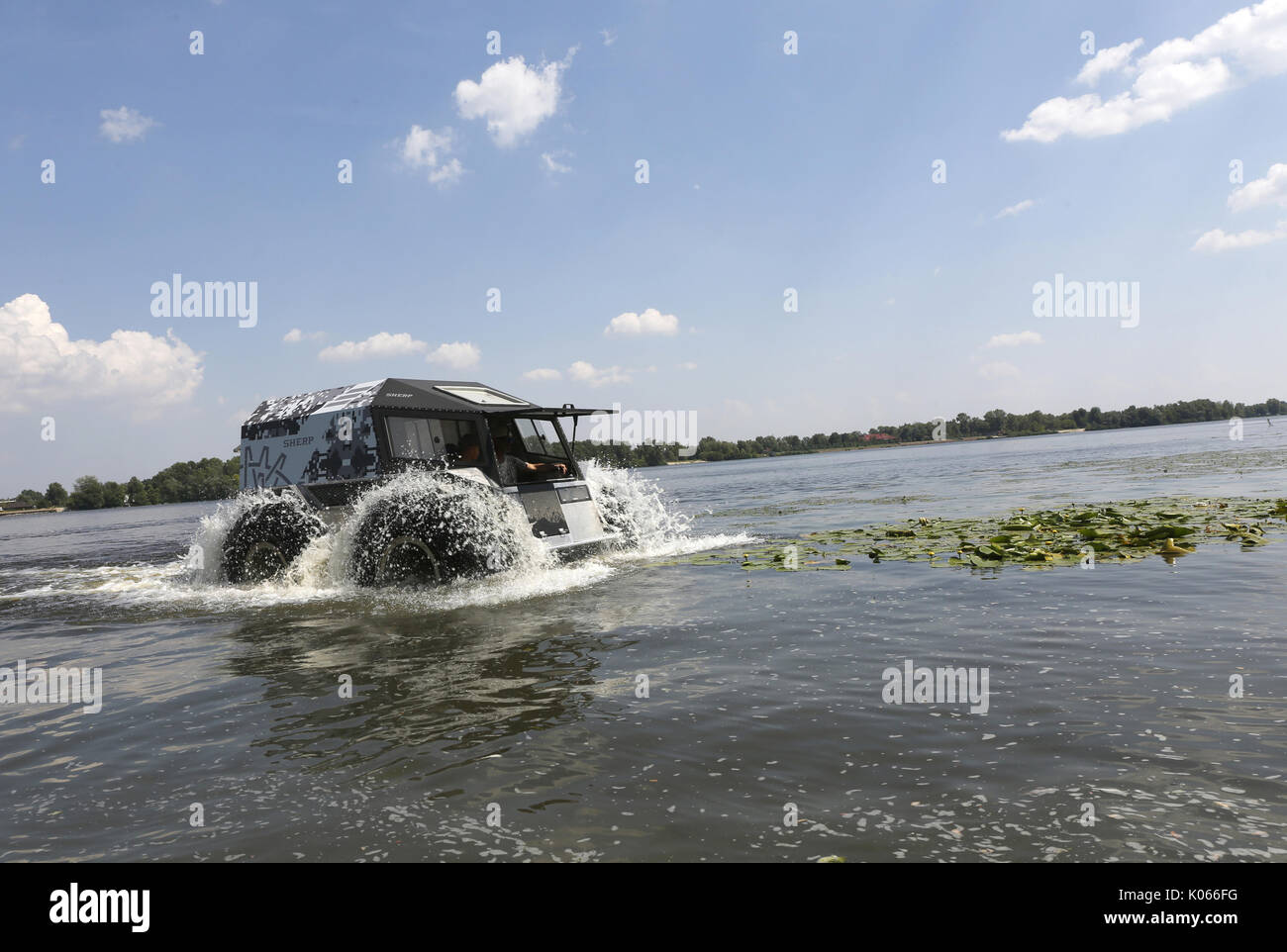 August 4, 2017 - Cross-country vehicle Sherp is seen in the Dnieper ...