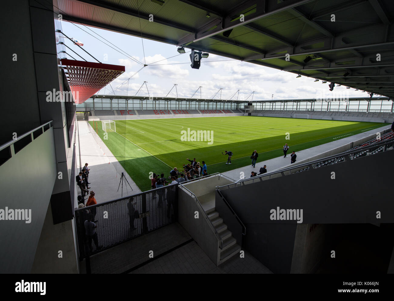 Munich, Germany. 21st Aug, 2017. The football stadium at the new Bayern ...