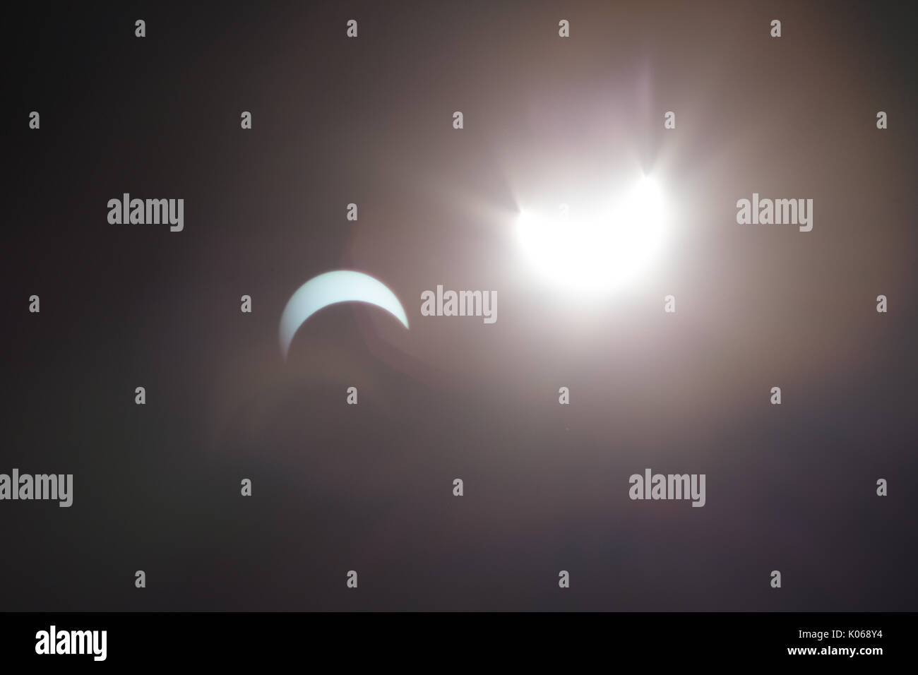 Eclipse of Sun over Dallas Texas 21Aug17 Stock Photo - Alamy