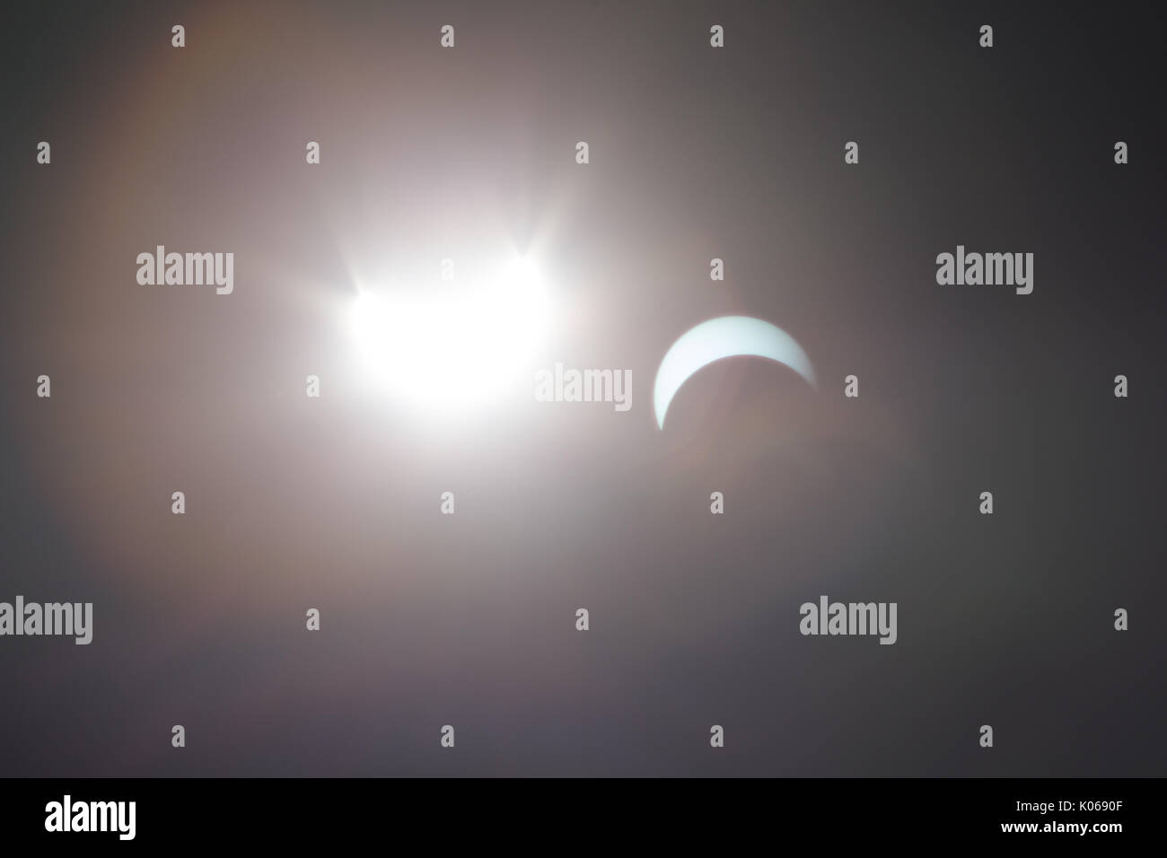 Eclipse of Sun over Dallas Texas 21Aug17 Stock Photo - Alamy