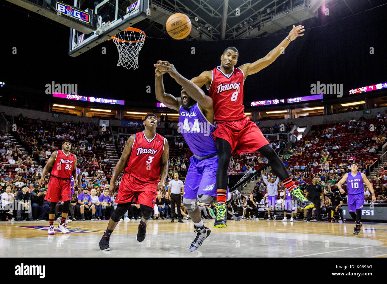 Al Harrington #3 James White #8 Trilogy block shot from Ivan Johnson ...