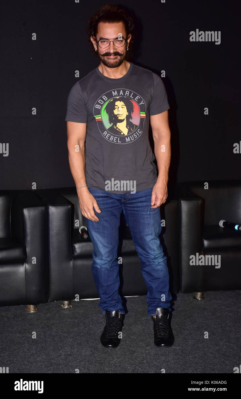 Mumbai, India. 21 August, 2017. Bollywood actor Aamir Khan pose at the ...