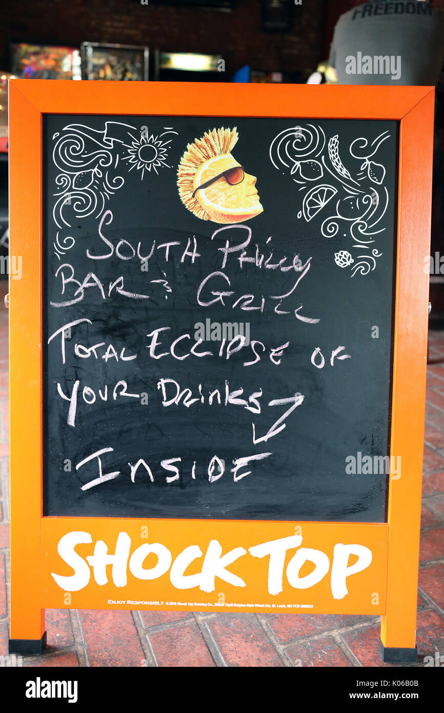 Philadelphia, PA, USA. 21st Aug, 2017. Signage pictured for the solar ...