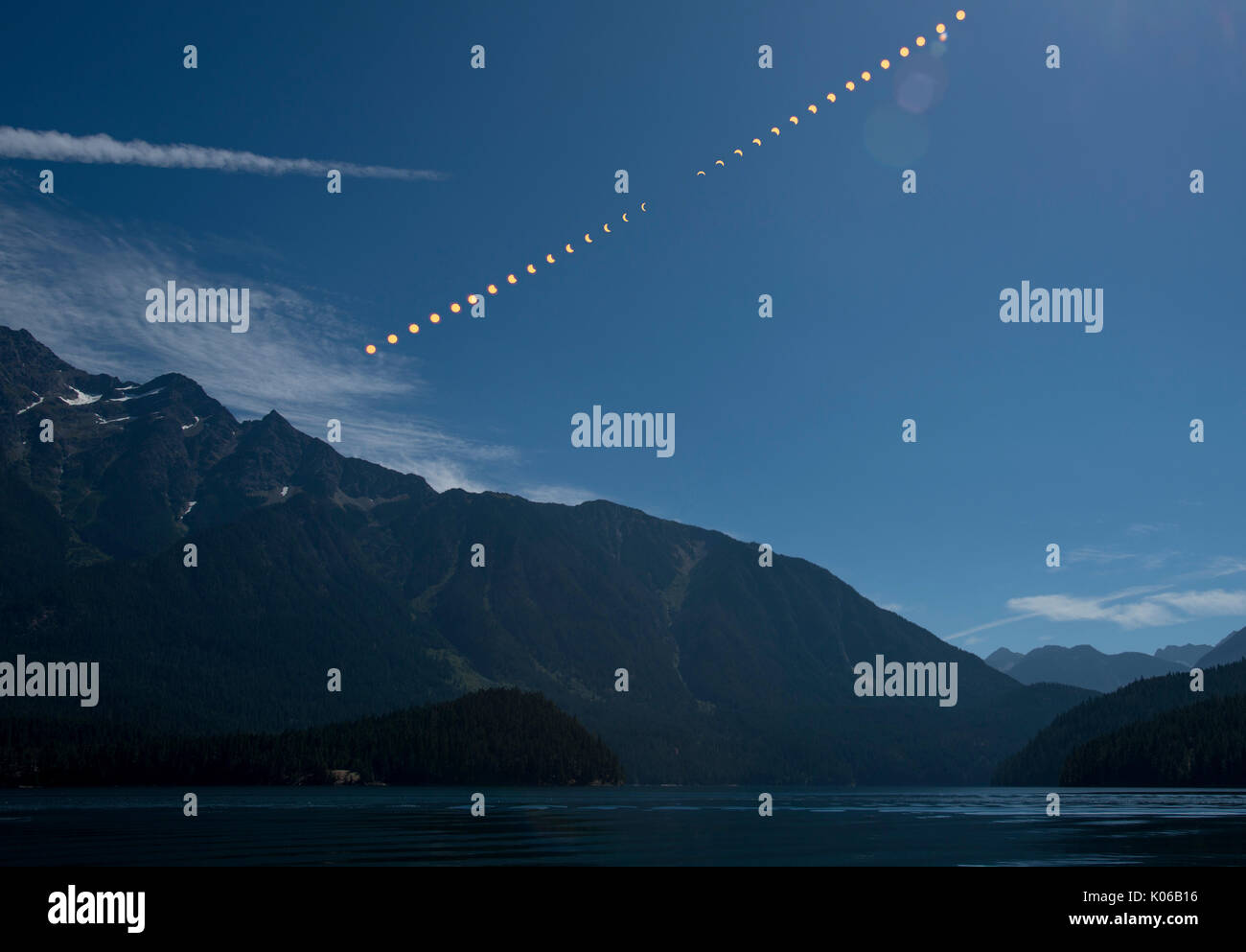 This composite image shows the progression of a partial solar eclipse ...