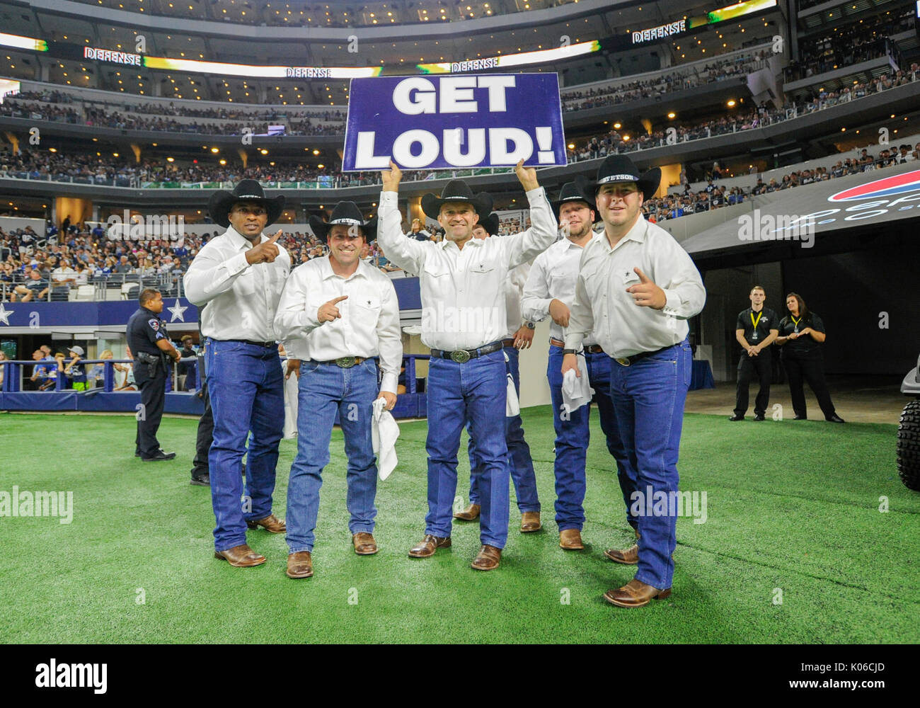August 19, 2017: The Dallas Cowboys flagrunners during an NFL football ...