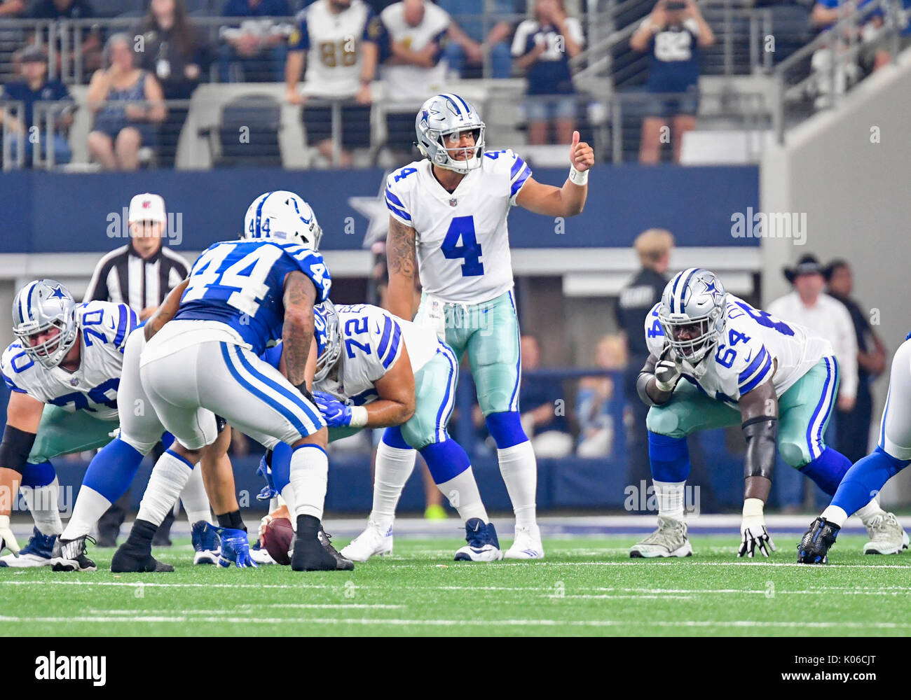 August 19, 2017: Dallas Cowboys quarterback Dak Prescott #4 during an ...