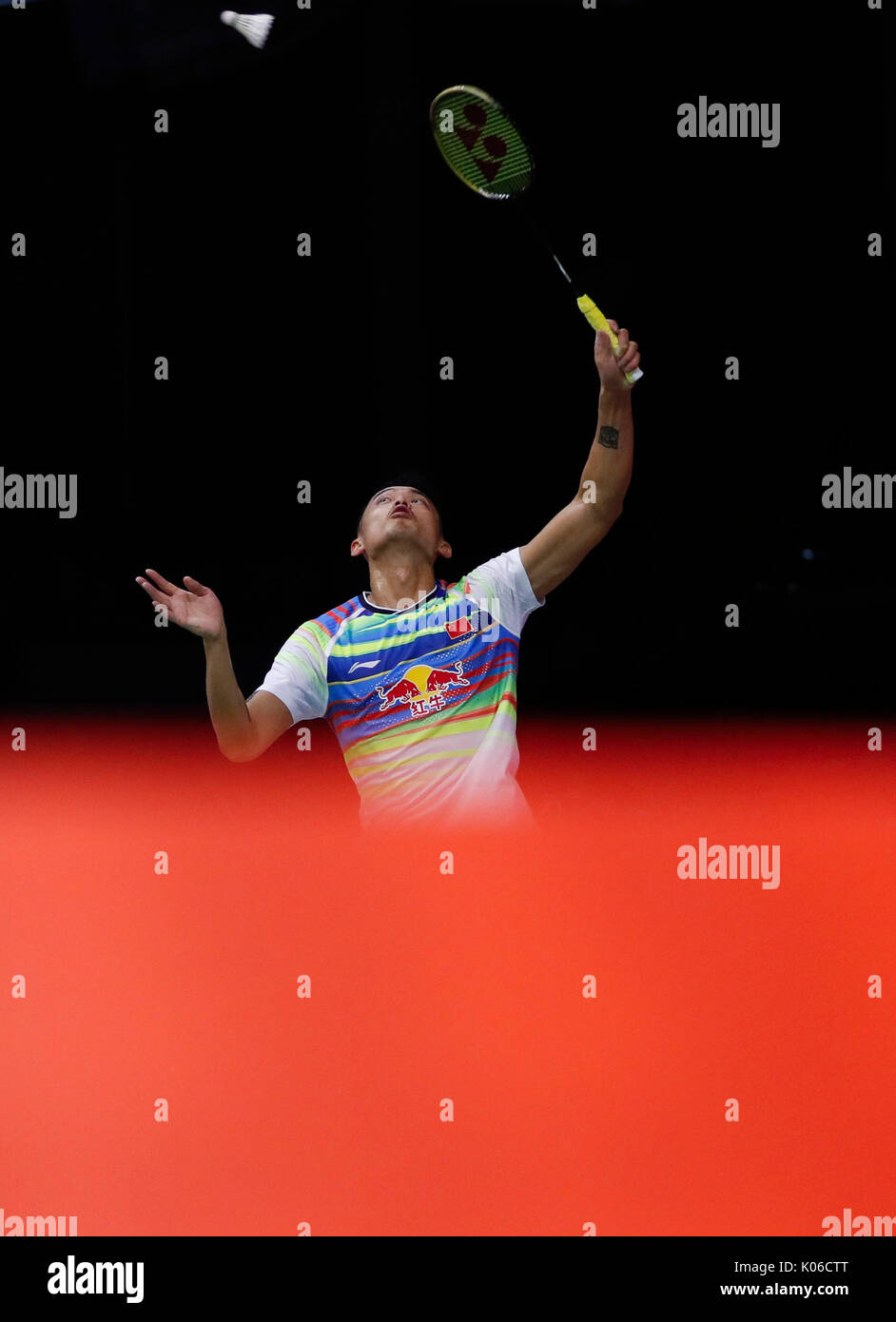 Glasgow, Scotland. 21st Aug, 2017. Lin Dan of China competes during the ...