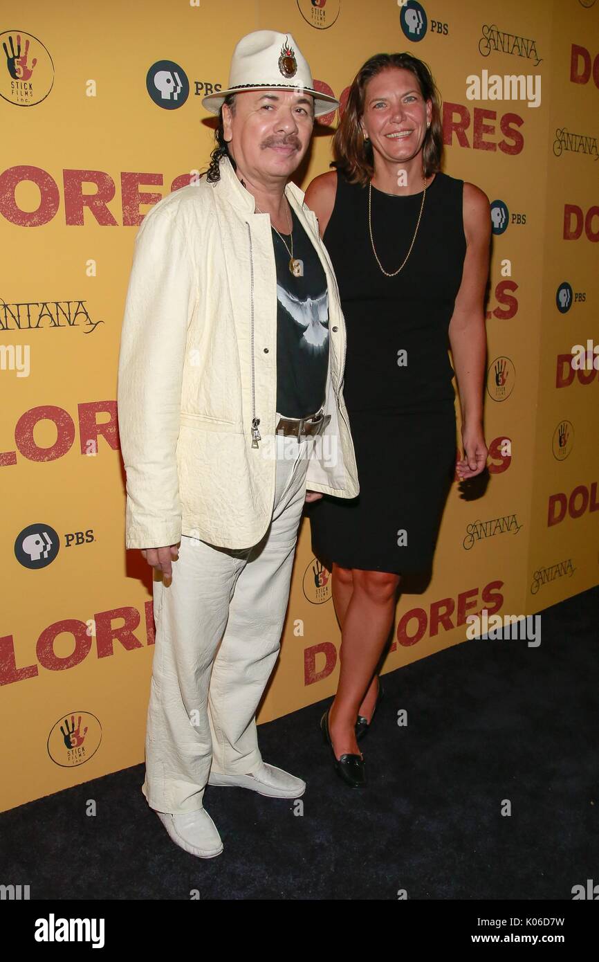 New York, NY, USA. 21st Aug, 2017. Carlos Santana, Andrea Downing at ...