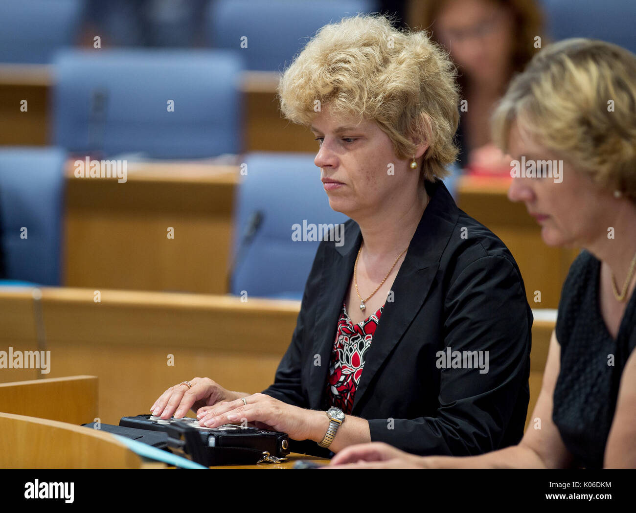 Mainz, Germany. 21st June, 2017. Anja Geissler, the blind stenographer ...