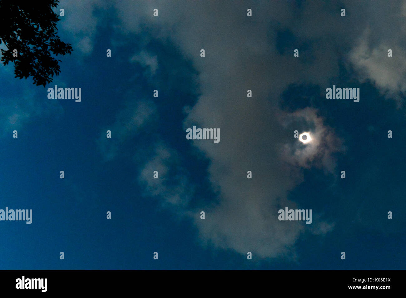 The moon covers the sun during a total solar eclipse over J. Percy ...