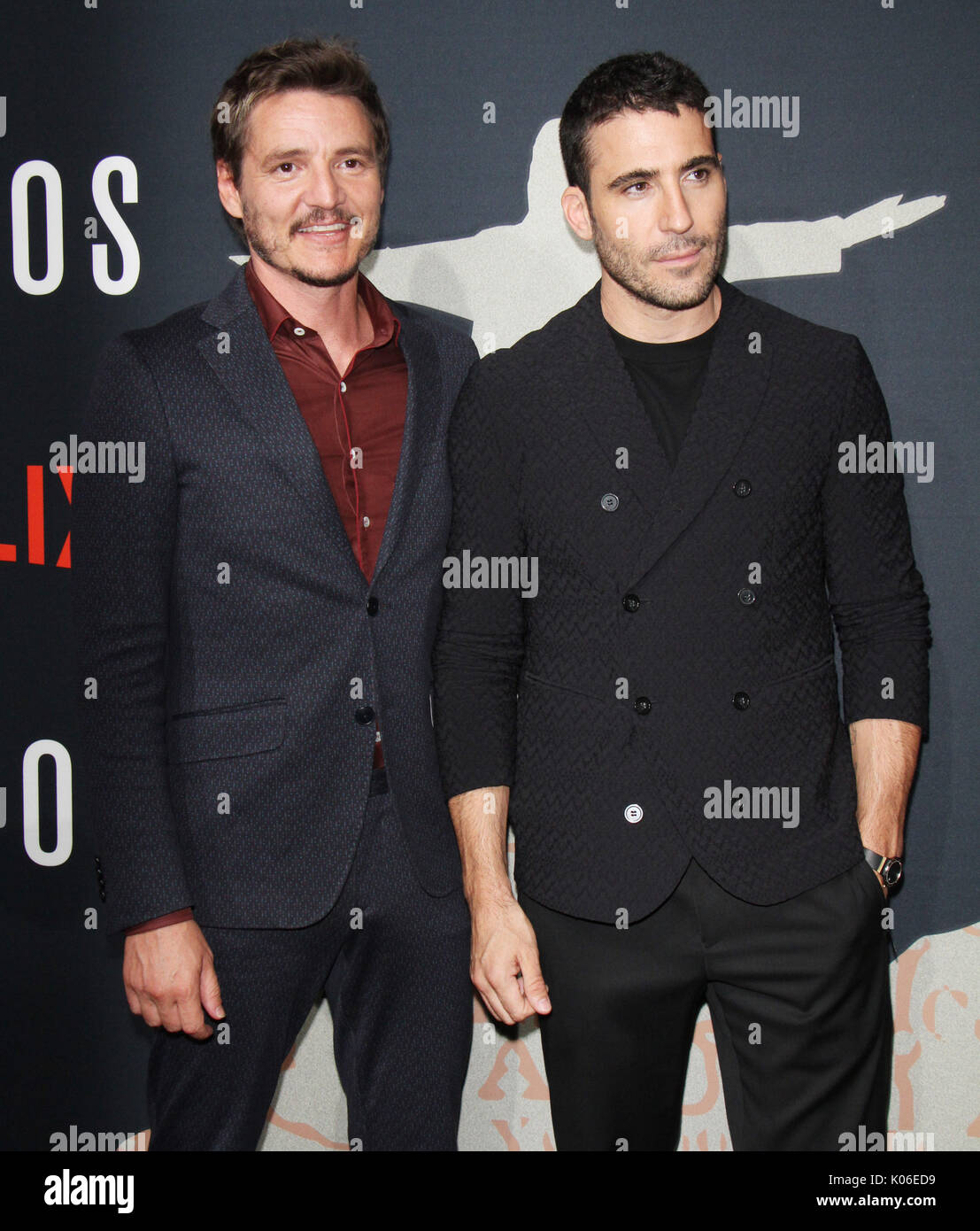 New York, USA. 21st Aug, 2017. Pedro Pascal, Miguel Angel Silvestre ...