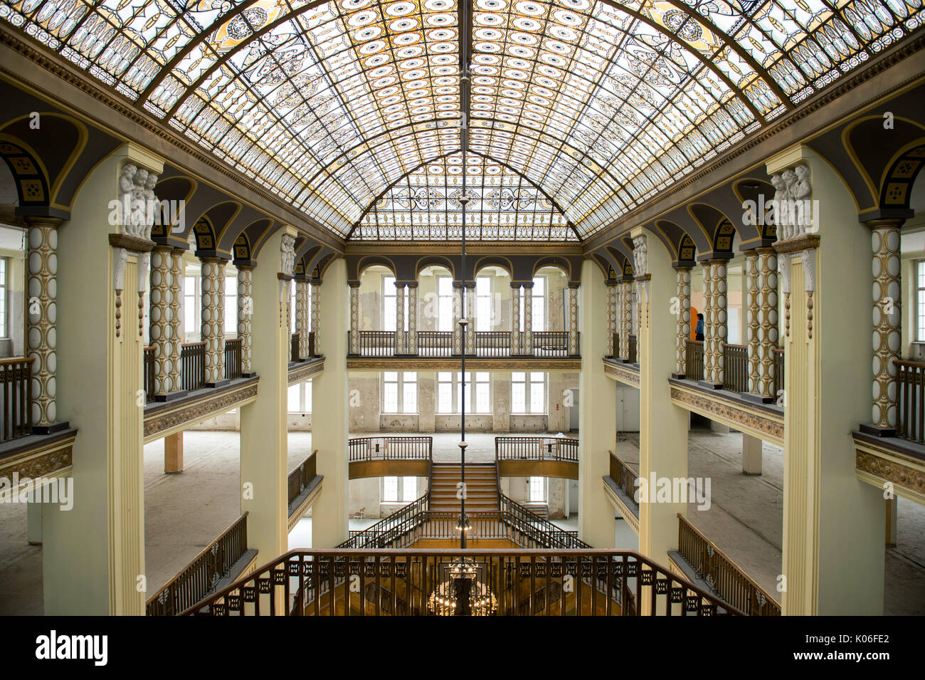 A view of the central foyer of the Art Deco Goerlitz Department Store ...