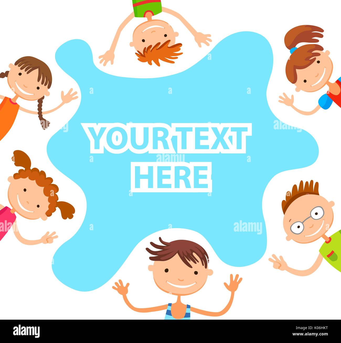 banner kid child Funny cartoon character. Vector illustration Stock ...
