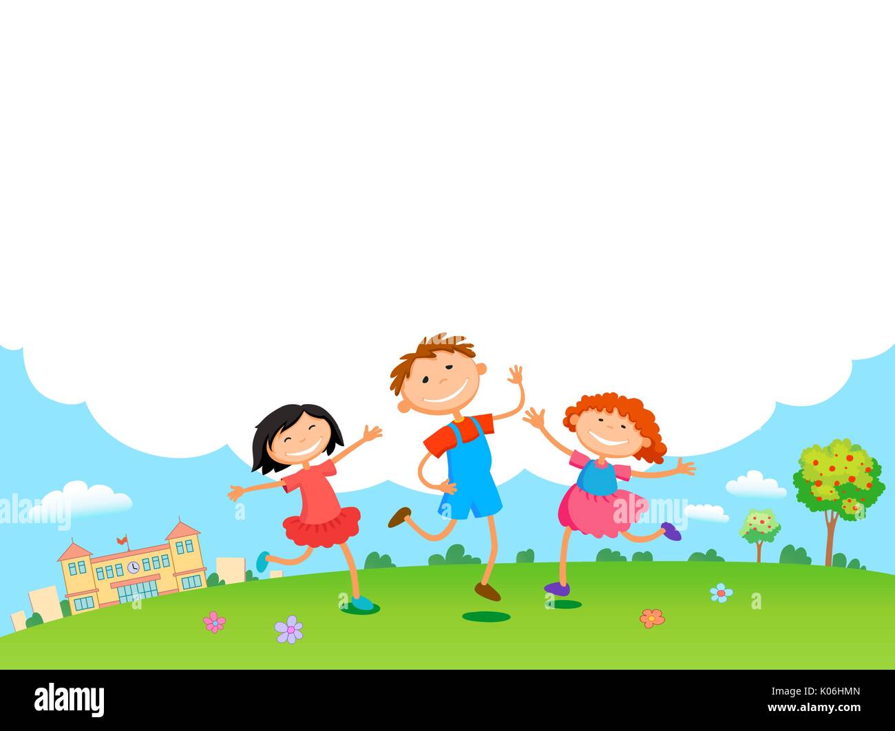 children play clouds design over sky background vector illustration ...