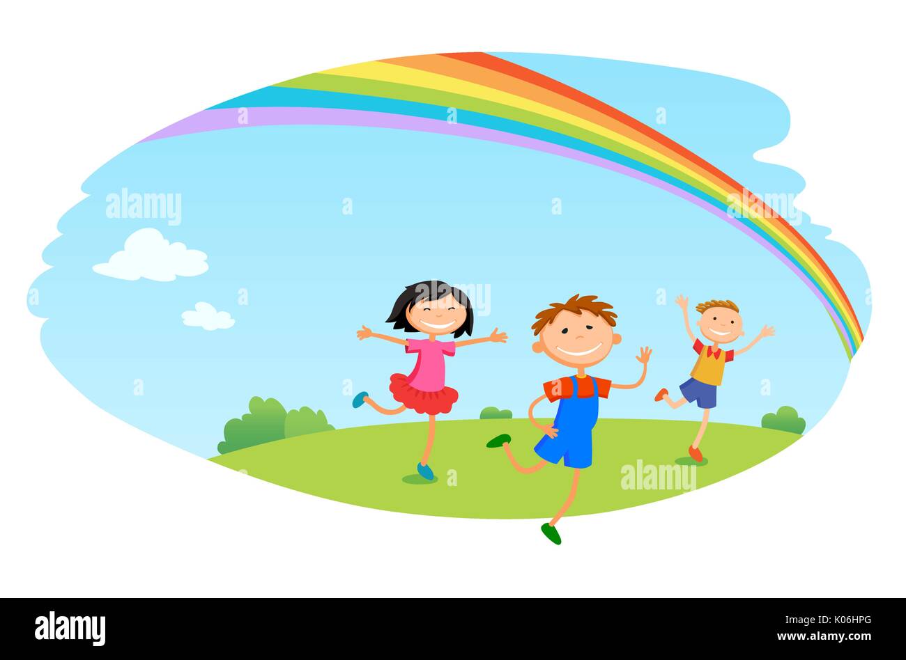 children play clouds design over sky background vector illustration ...