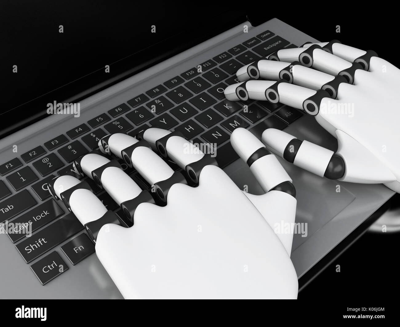 Hacker typing on futuristic computer hi-res stock photography and ...