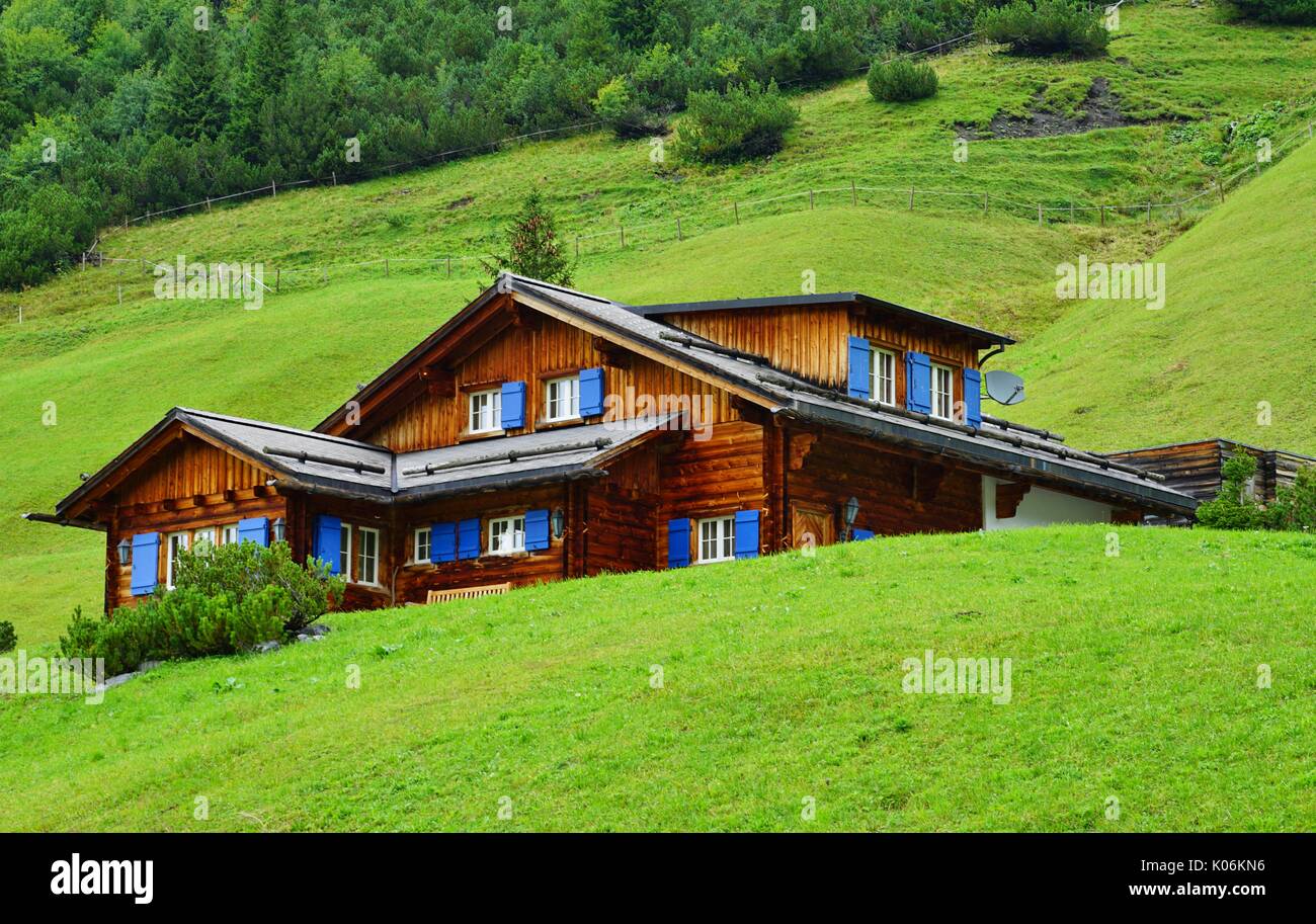 View of Malbun, a ski resort village in the Alps mountains in ...