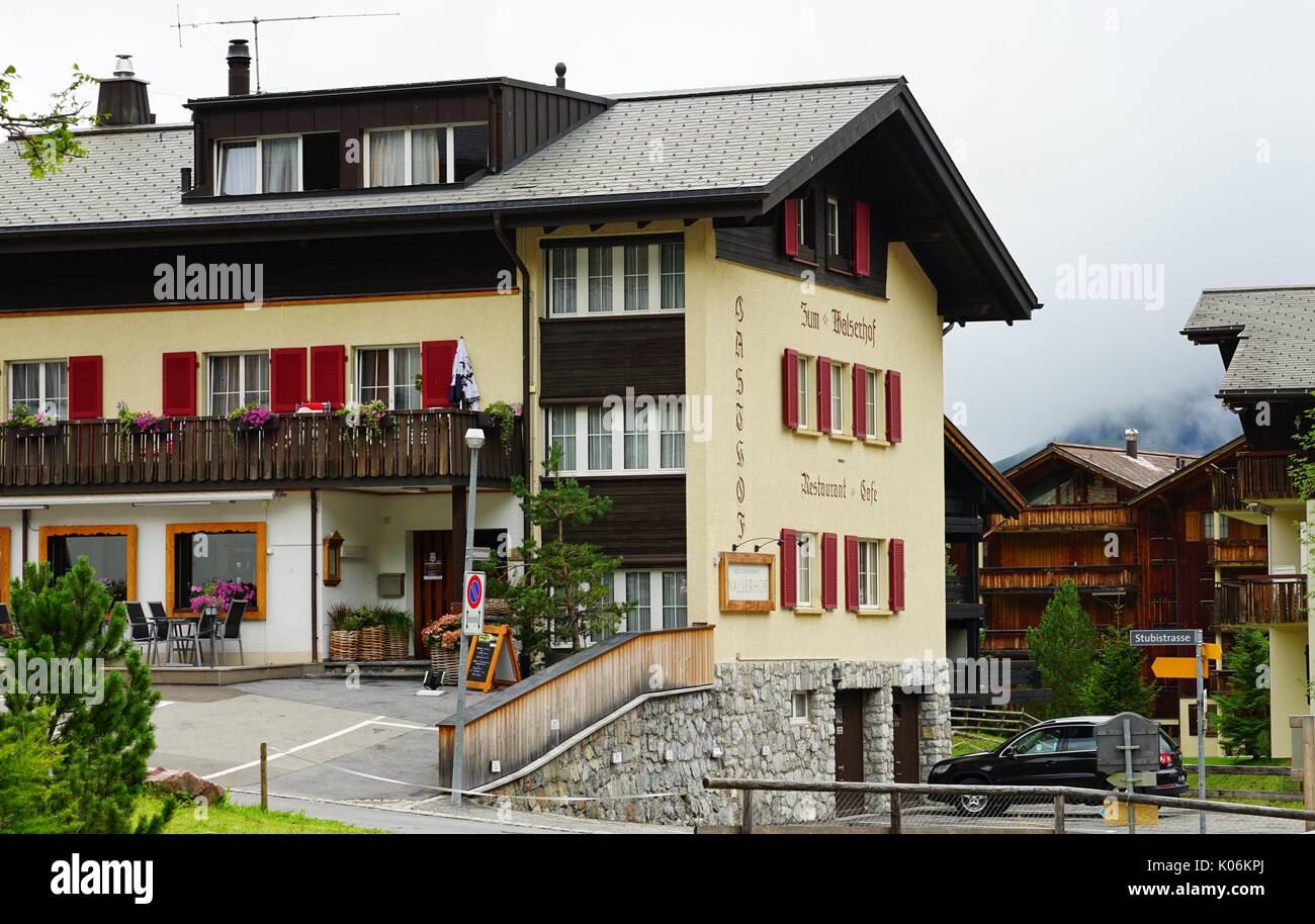 View of Malbun, a ski resort village in the Alps mountains in ...