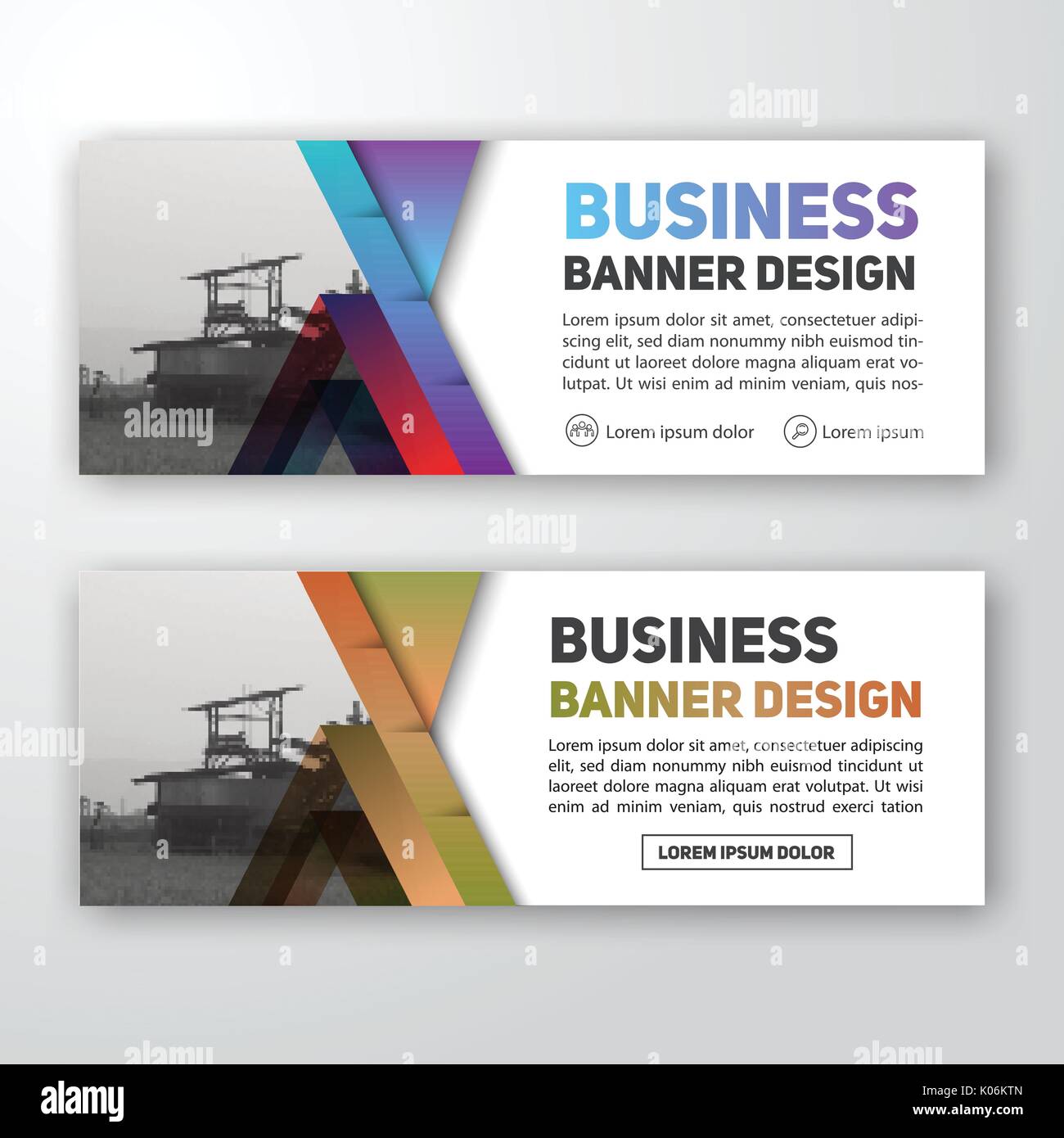Modern corporate banner background design for letterhead, document ...