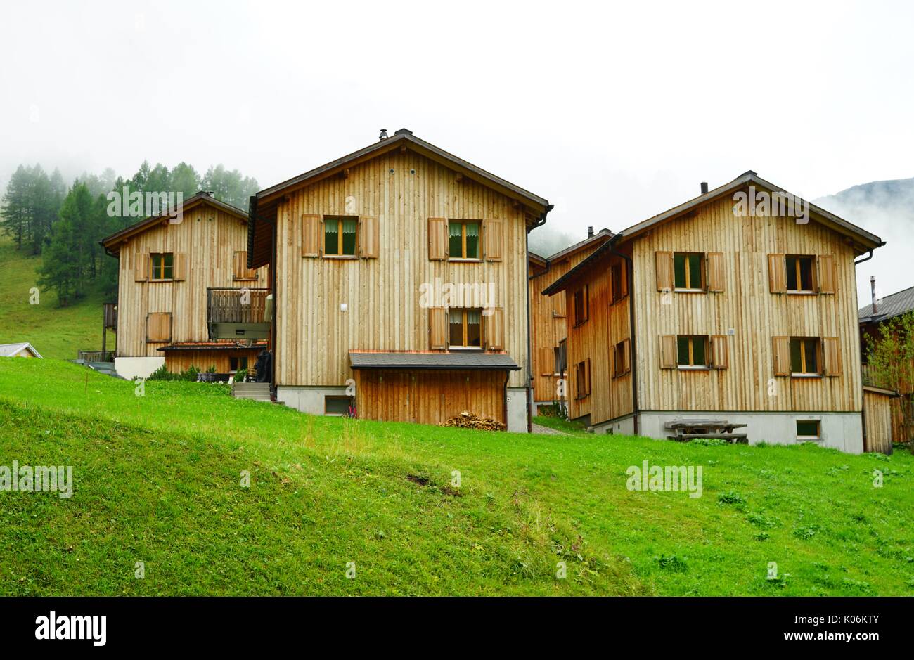 View of Malbun, a ski resort village in the Alps mountains in ...