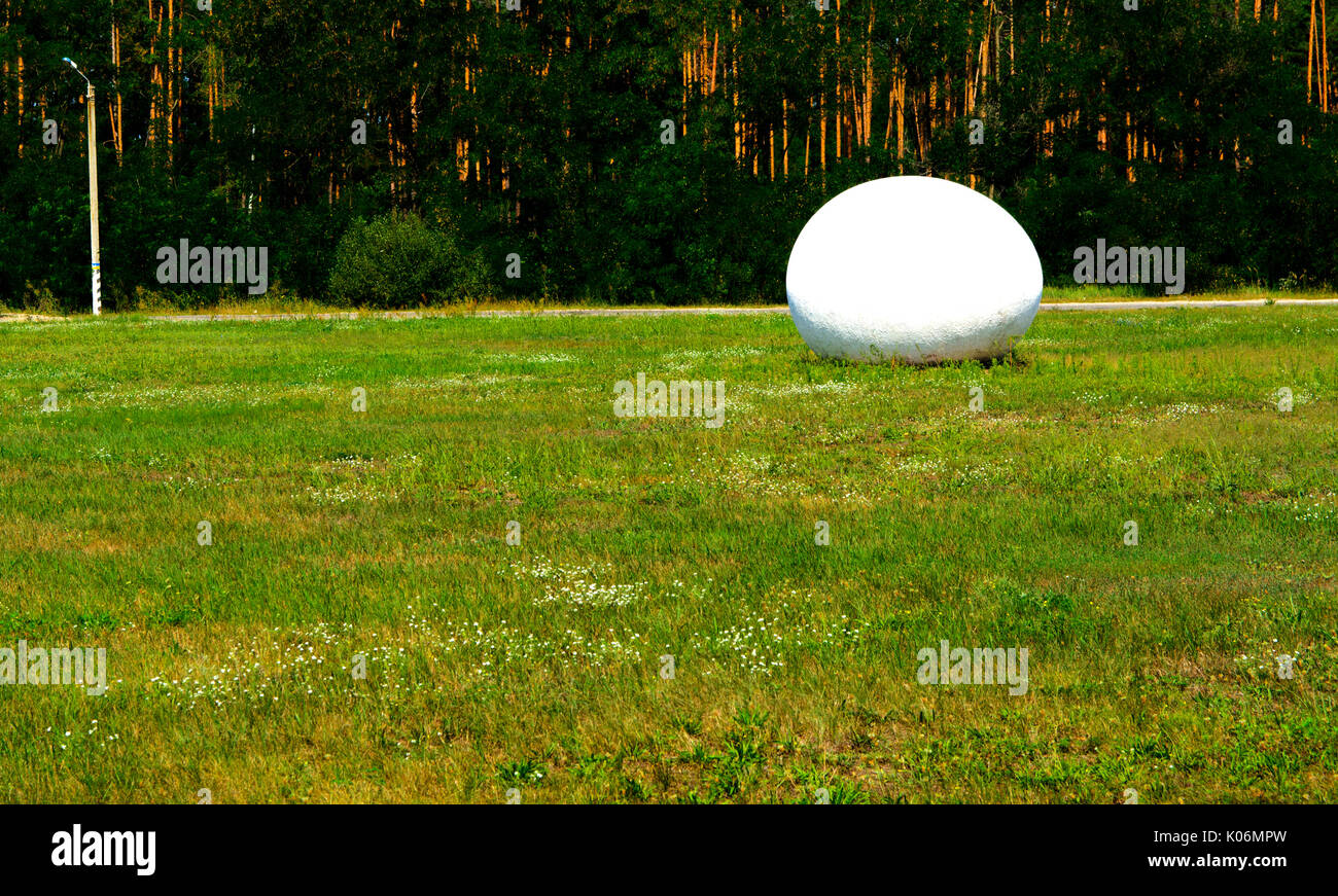 Monument Egg of Life near the entrance to the Chernobyl zone ...