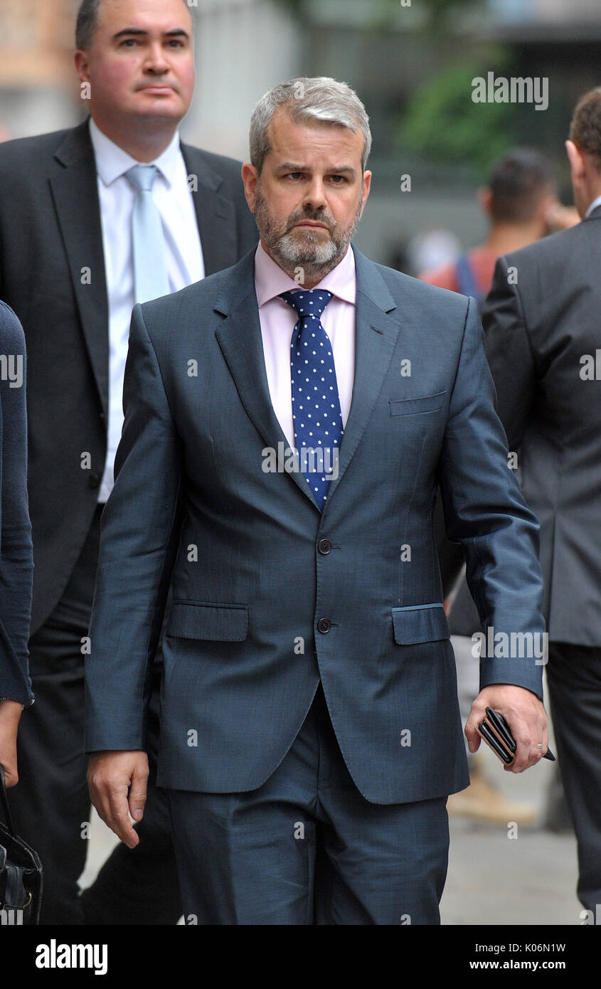Matthew Briggs, husband of Kim Briggs, leaves the Old Bailey in London ...