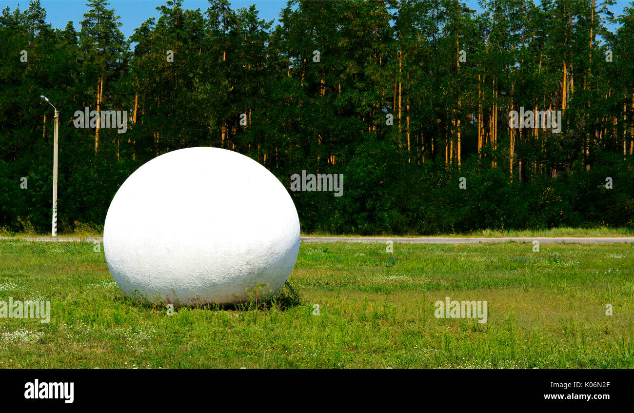 Monument Egg of Life near the entrance to the Chernobyl zone ...