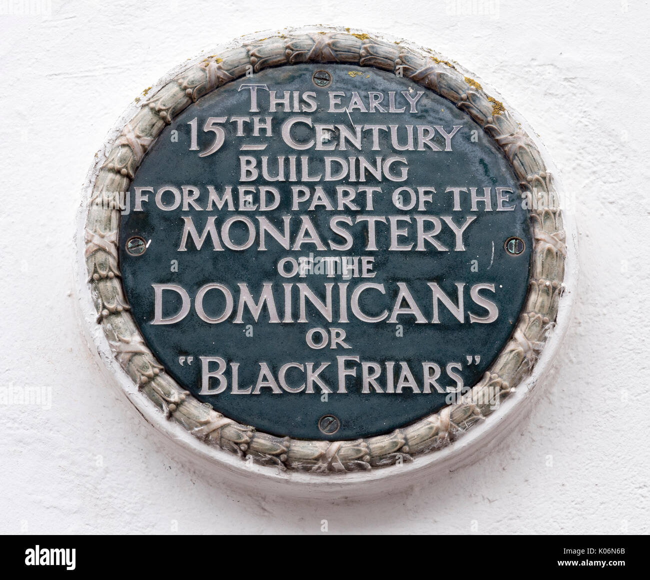Heritage plaque describing the Dominicans or Blackfriar monastery ...