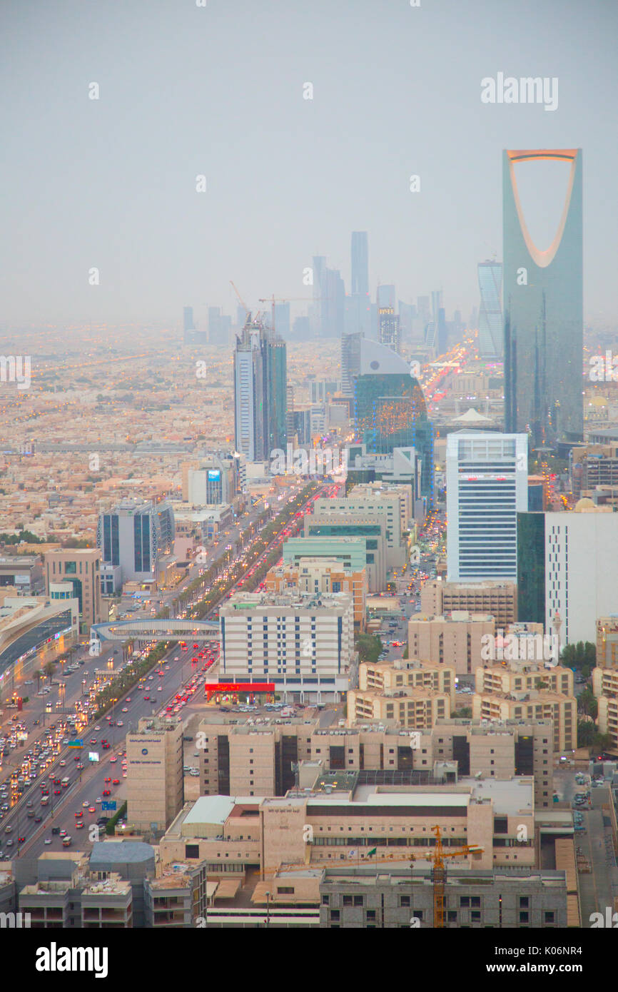 RIYADH - AUGUST 21: Aerial view of Riyadh downtown on August 21, 2016 ...