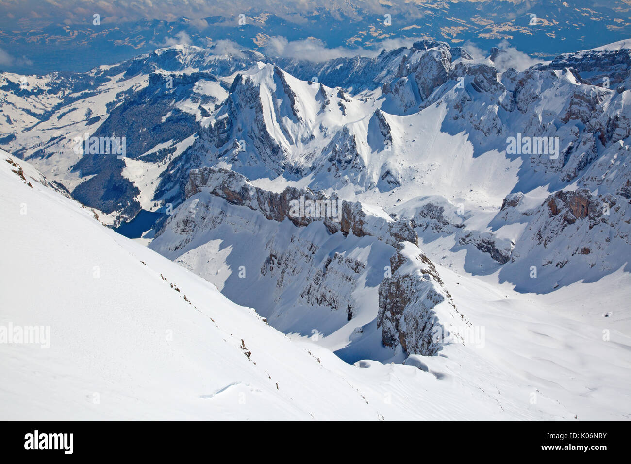 Winter in the swiss alps near mount Santis, Switzerland Stock Photo - Alamy