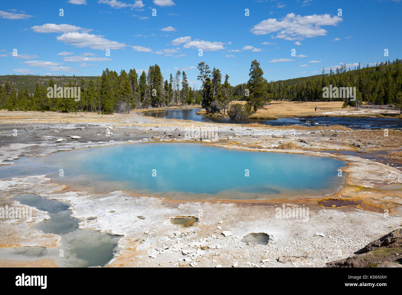Colorful hot water pool in the Yellowstone National park, USA Stock ...