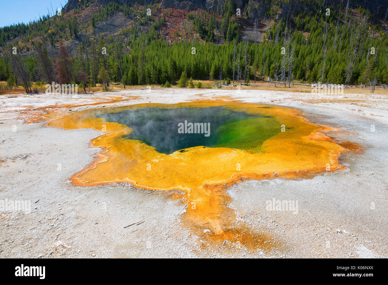 Colorful hot water pool in the Yellowstone National park, USA Stock ...