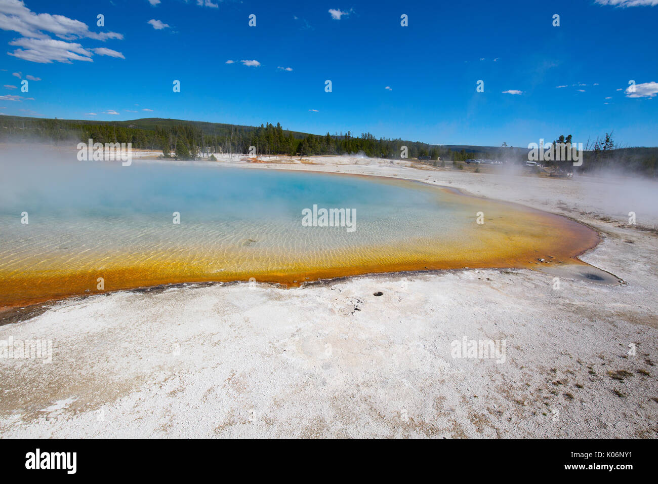Colorful hot water pool in the Yellowstone National park, USA Stock ...