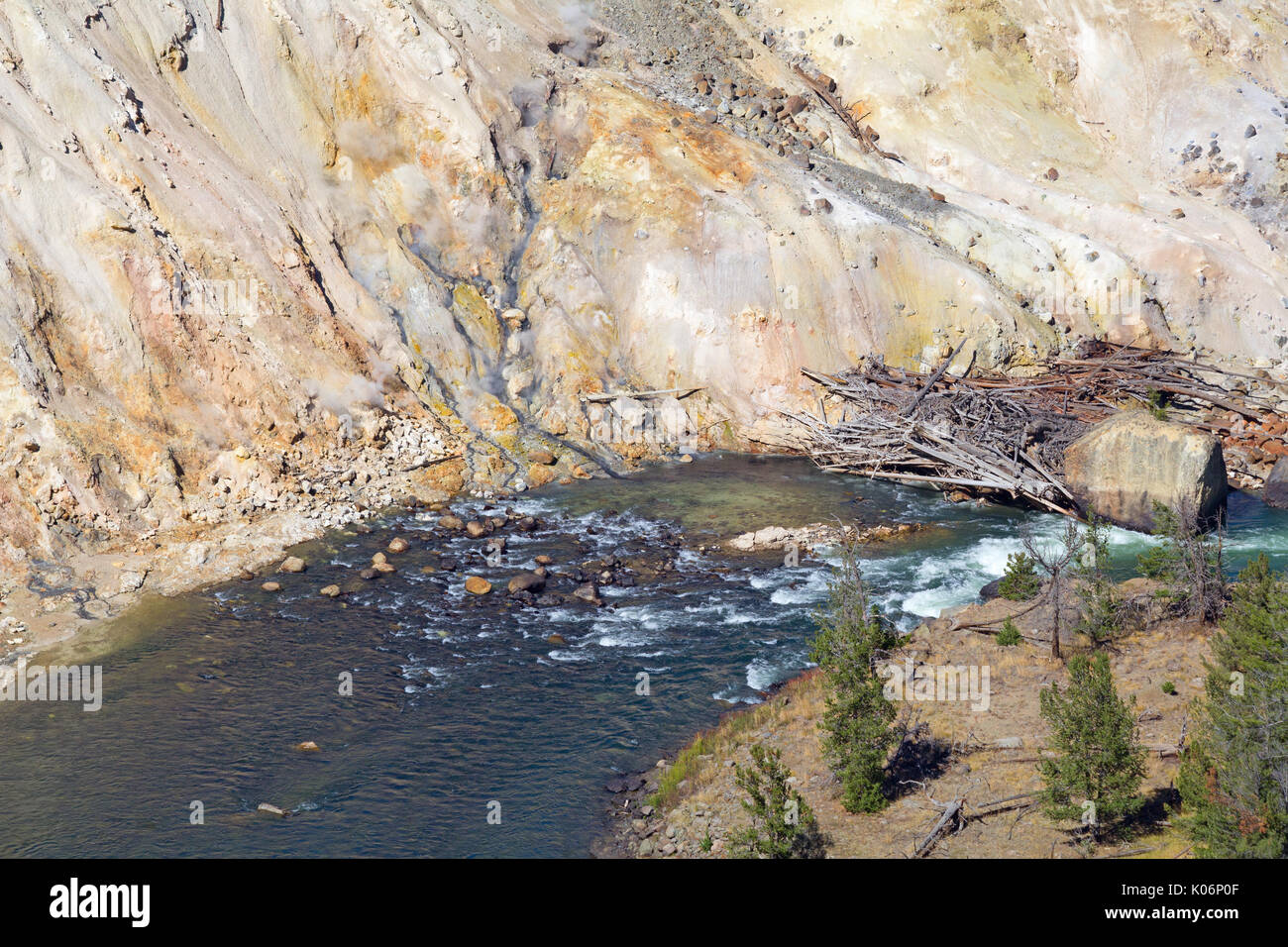 Calcite springs area of the Yellowstone National Park, Wyoming, USA ...