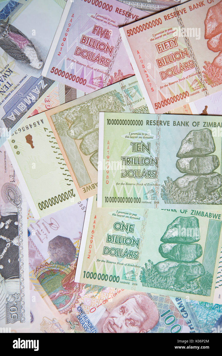 Banknotes of Zimbabwe after hyperinflation Stock Photo - Alamy