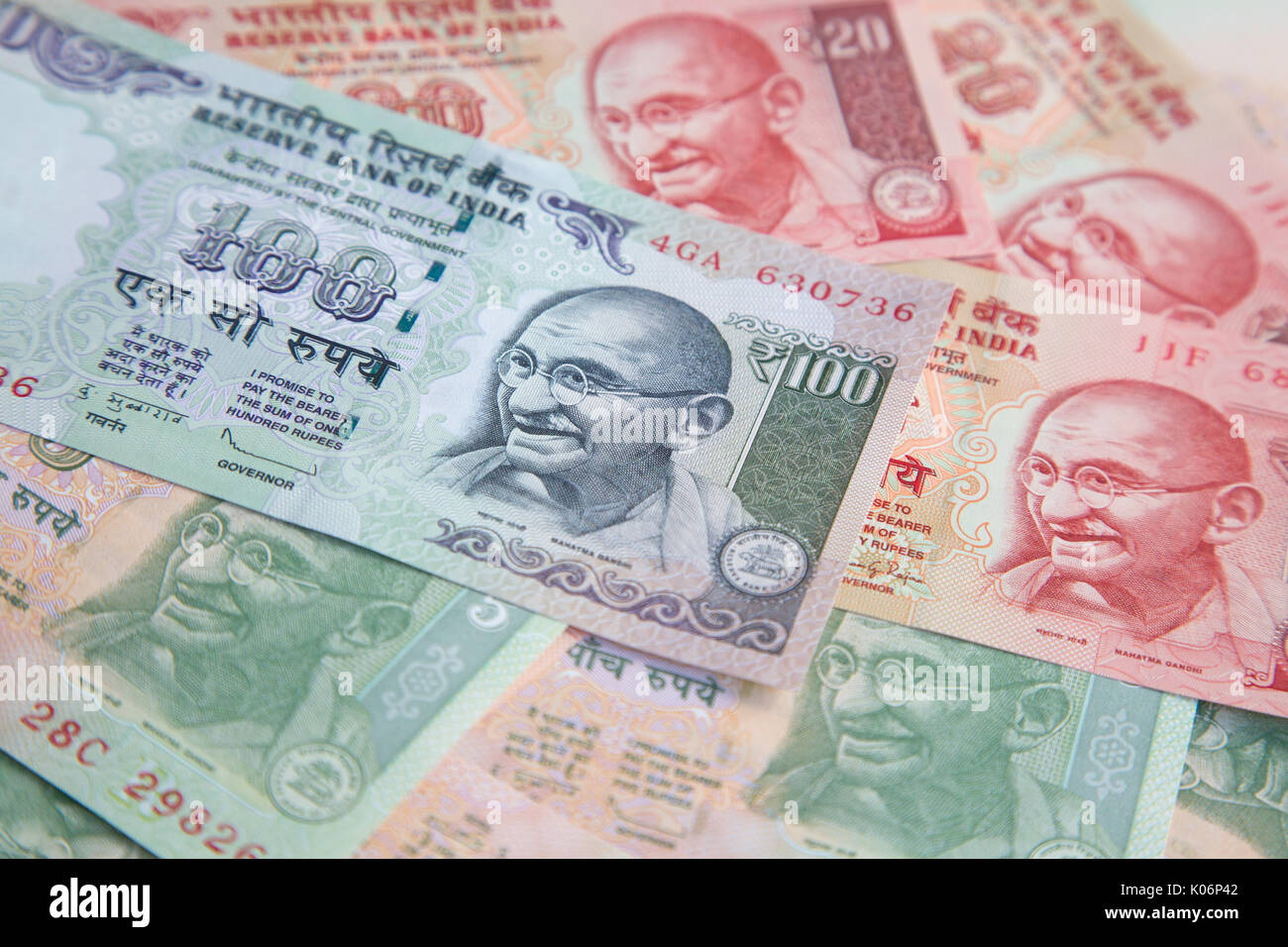 Collection of the Indian banknotes Stock Photo - Alamy