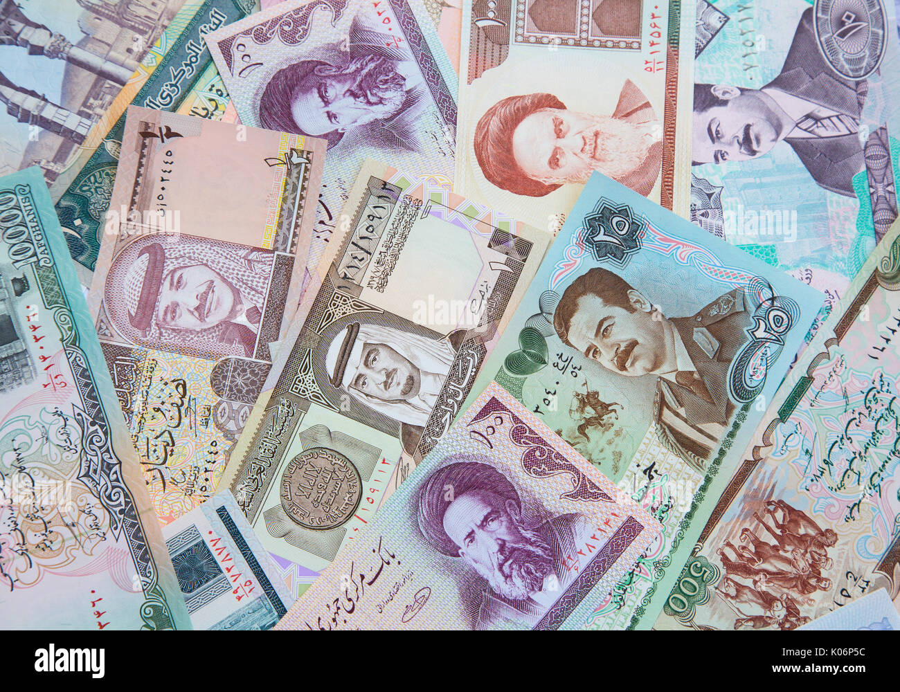 Variety of Middle East banknotes Stock Photo - Alamy