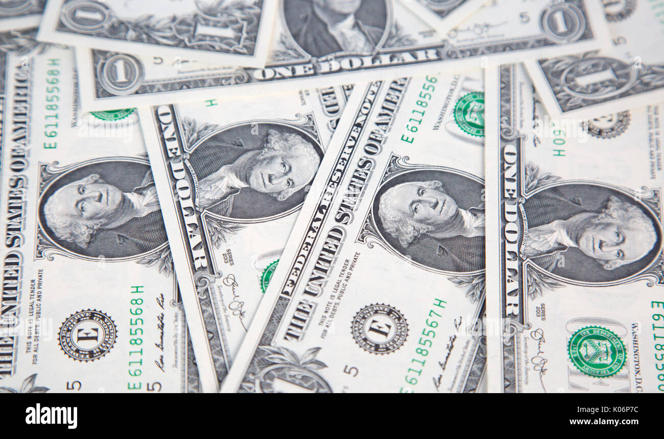 US 1 dollar banknote collection Stock Photo - Alamy