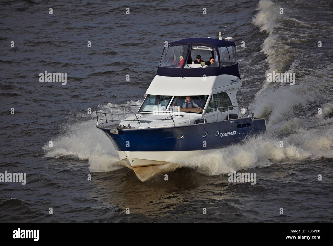 Yacht in water Stock Photo - Alamy